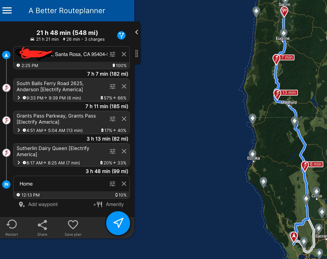 Drive and charge time calculation is insanely wrong - Report a Bug - A ...