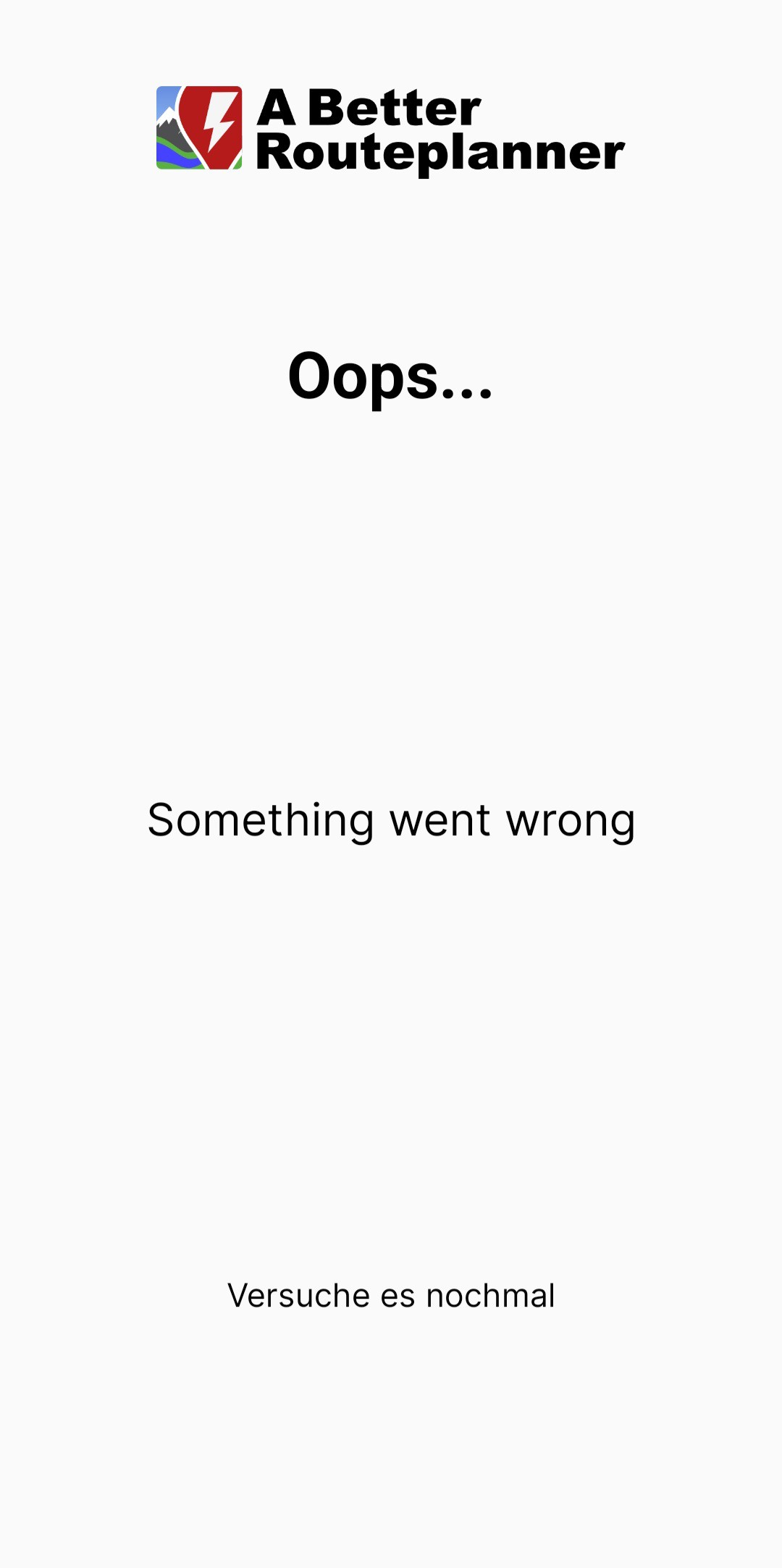 Destination Setting Error Report A Bug A Better Routeplanner